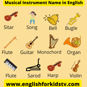 Musical Instruments Name with Pictures - English For Kids