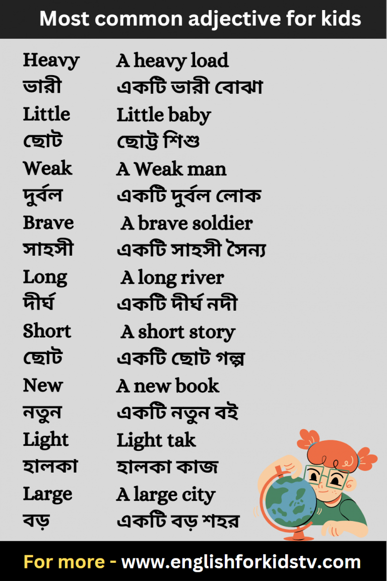 Most common Adjective for kids - English For Kids